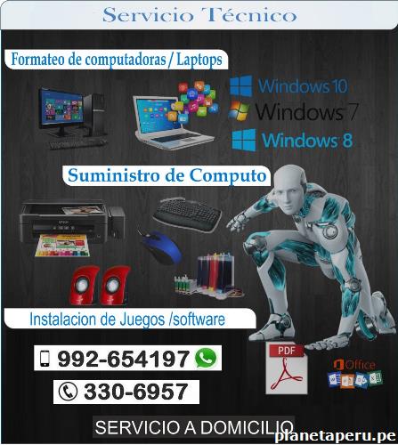 Servicio Técnico De Computadoras Formateo Programas Reparación De Pc Y Laptop Cpu A Domicilio ...