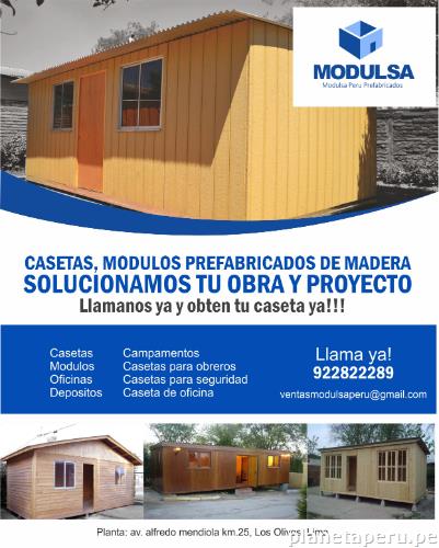Casas viviendas cuartos prefabricados de madera en Perú en Los Olivos